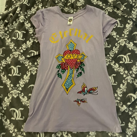 Ed Hardy | Tops | Vintage Y2k Rare Dead Stock Rhinestone Ed Hardy Top ...